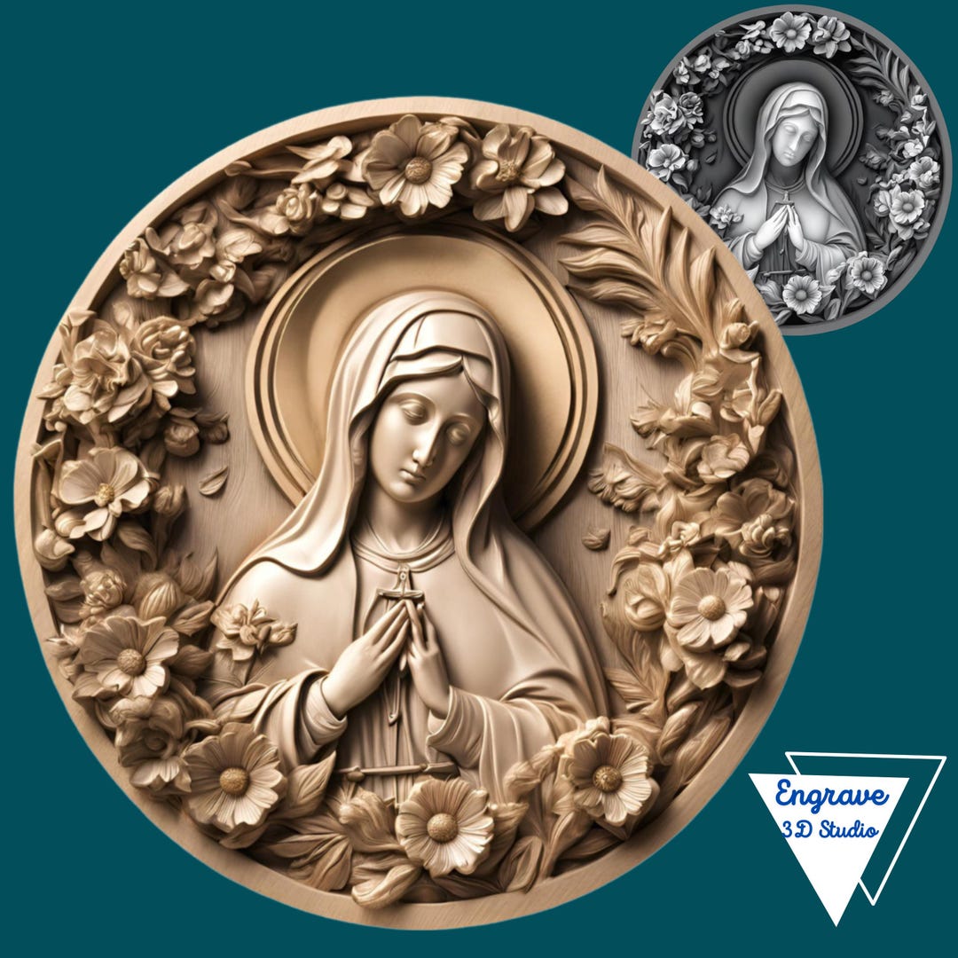 Virgin Mary Coin Depth Map: Laser Engraving File (digital Download) - Etsy