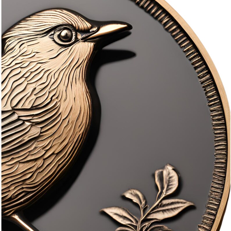 Bulbul Bird Coin Depth Mapheigh Map 3D Laser Engrave xtool stl File ...
