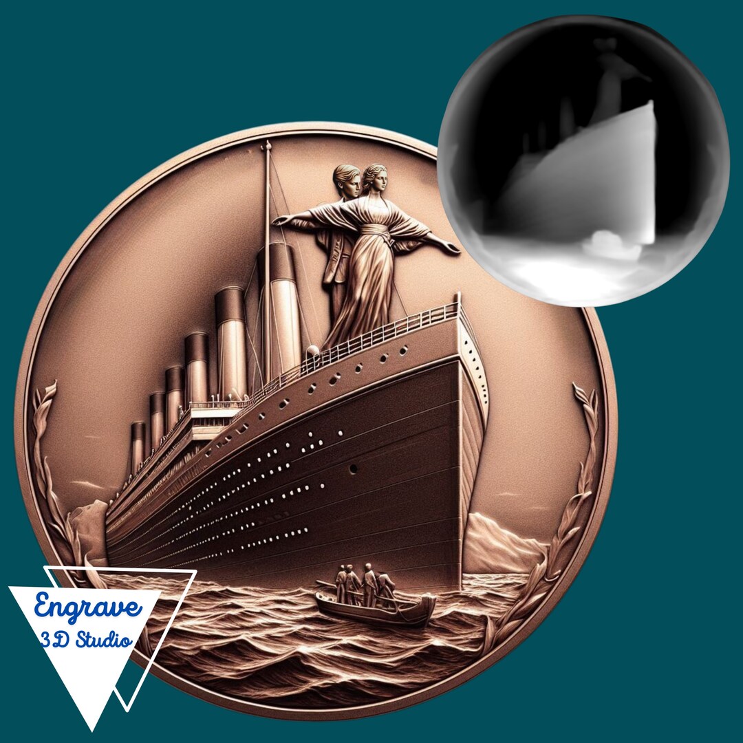 Titanic 3D Illusion| Depth Map| Heigh Map| 3D Laser Engrave ...