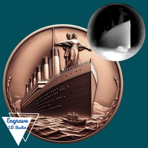 Titanic 3D Illusion Depth Map Heigh Map 3D Laser Engravextoollightburn ...