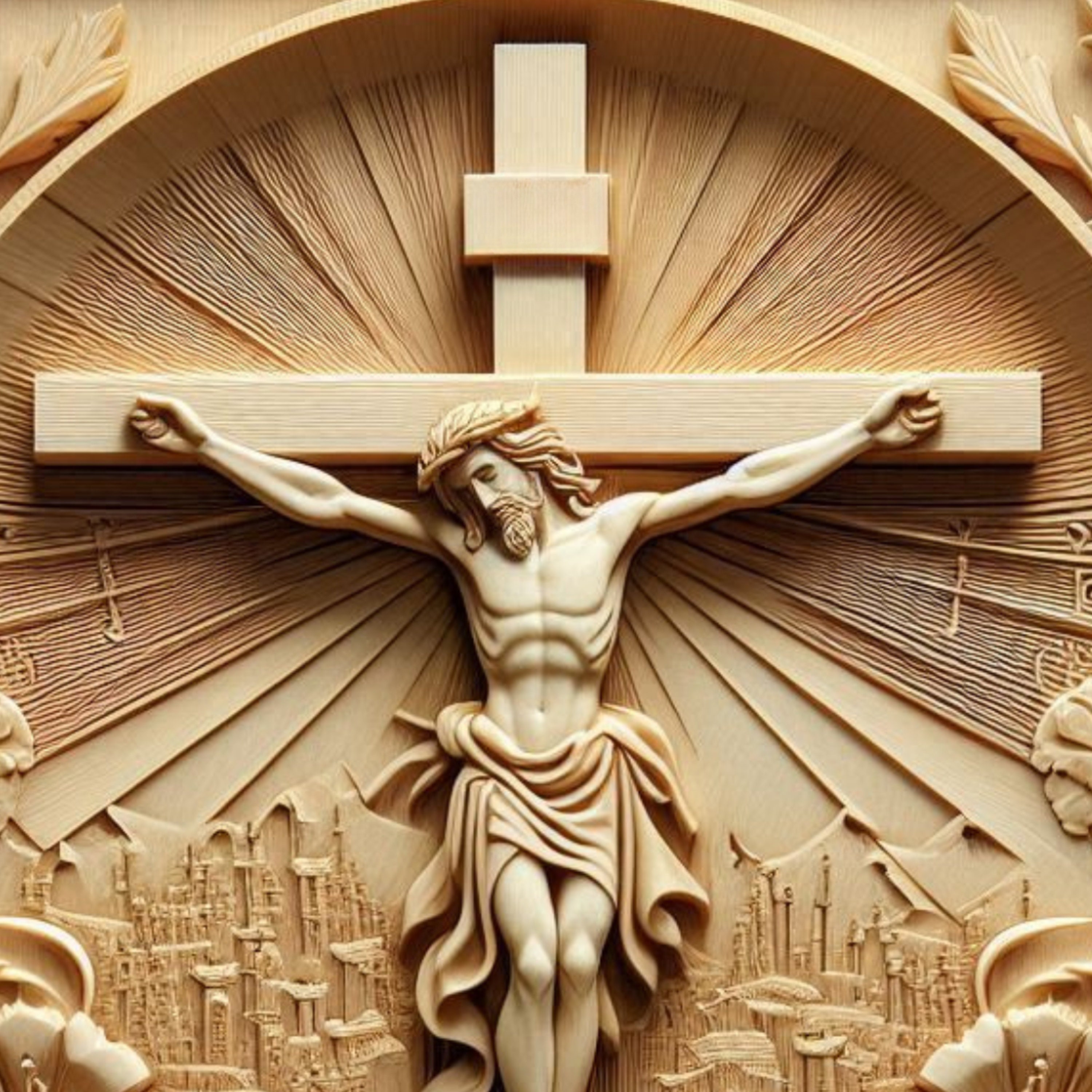 Jesus Crucifix Depth Map: Laser Engrave 3D Illusion (digital PNG, SVG ...