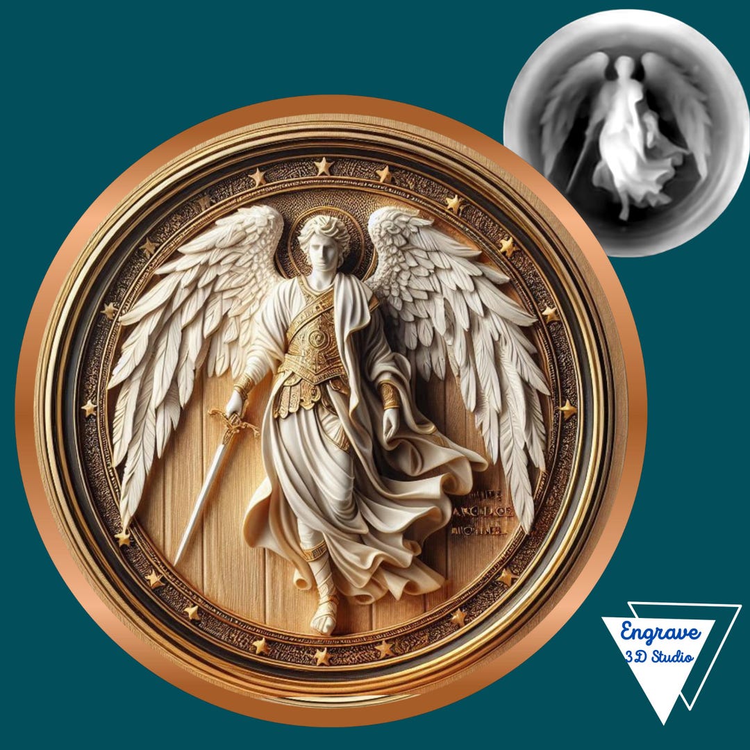 Archangel Michael Laser File Depth Map Height Map 3D Laserengrave File ...