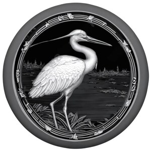 Stork Coin 3D Laser Engraving File: Depth Map Art (digital Download ...