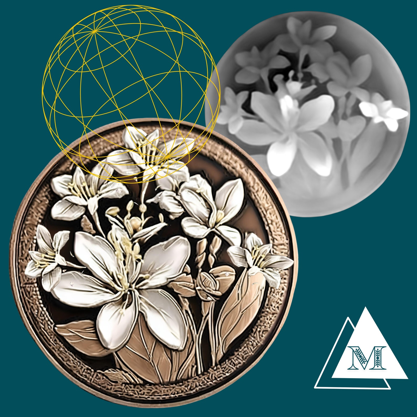 Jasmine Coin Depth Map | Heigh Map | 3d Laser Engraved | Xtool |stl ...