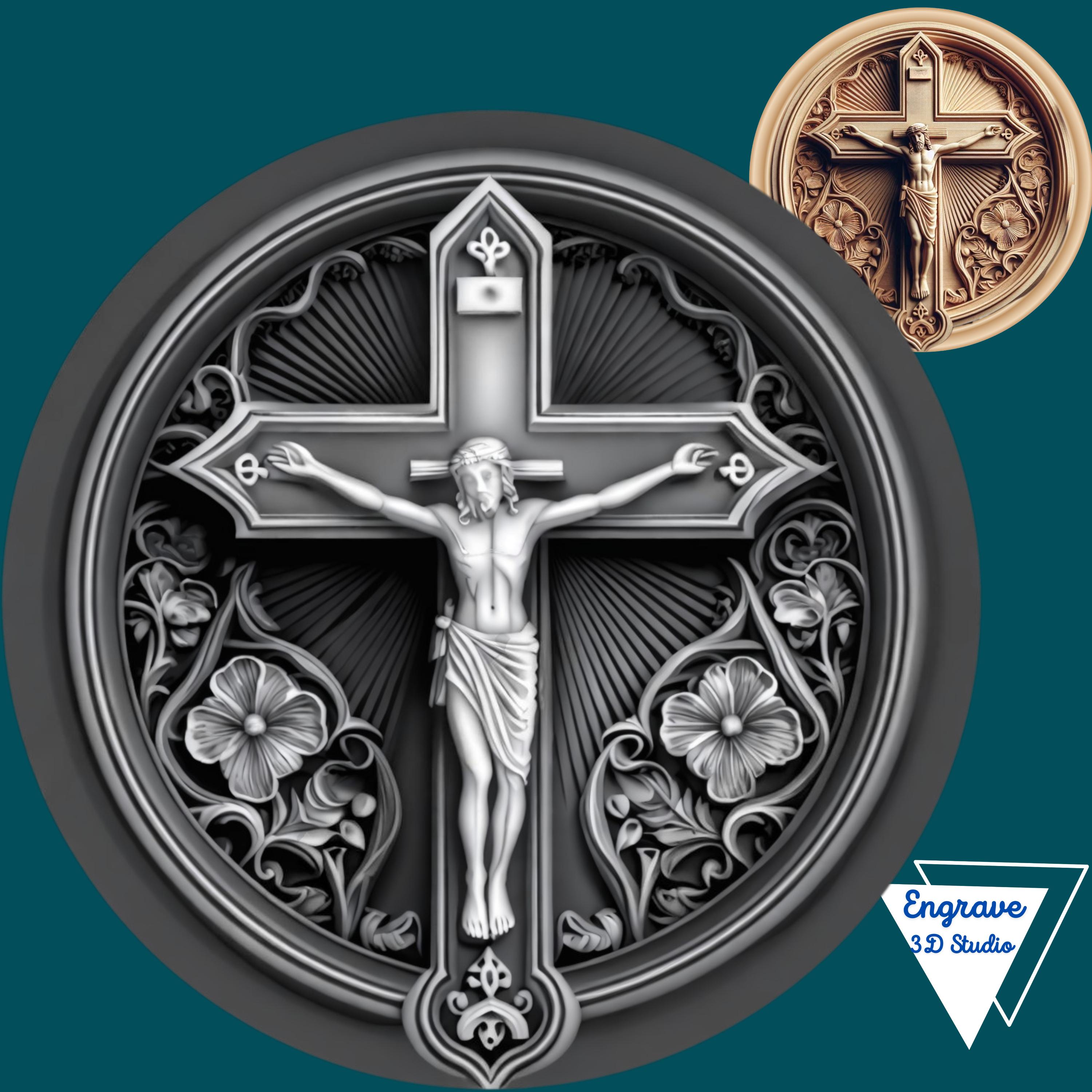 Crucifix Jesus STL File | Coin Depth, High Relief | Laser Cut | Laser ...