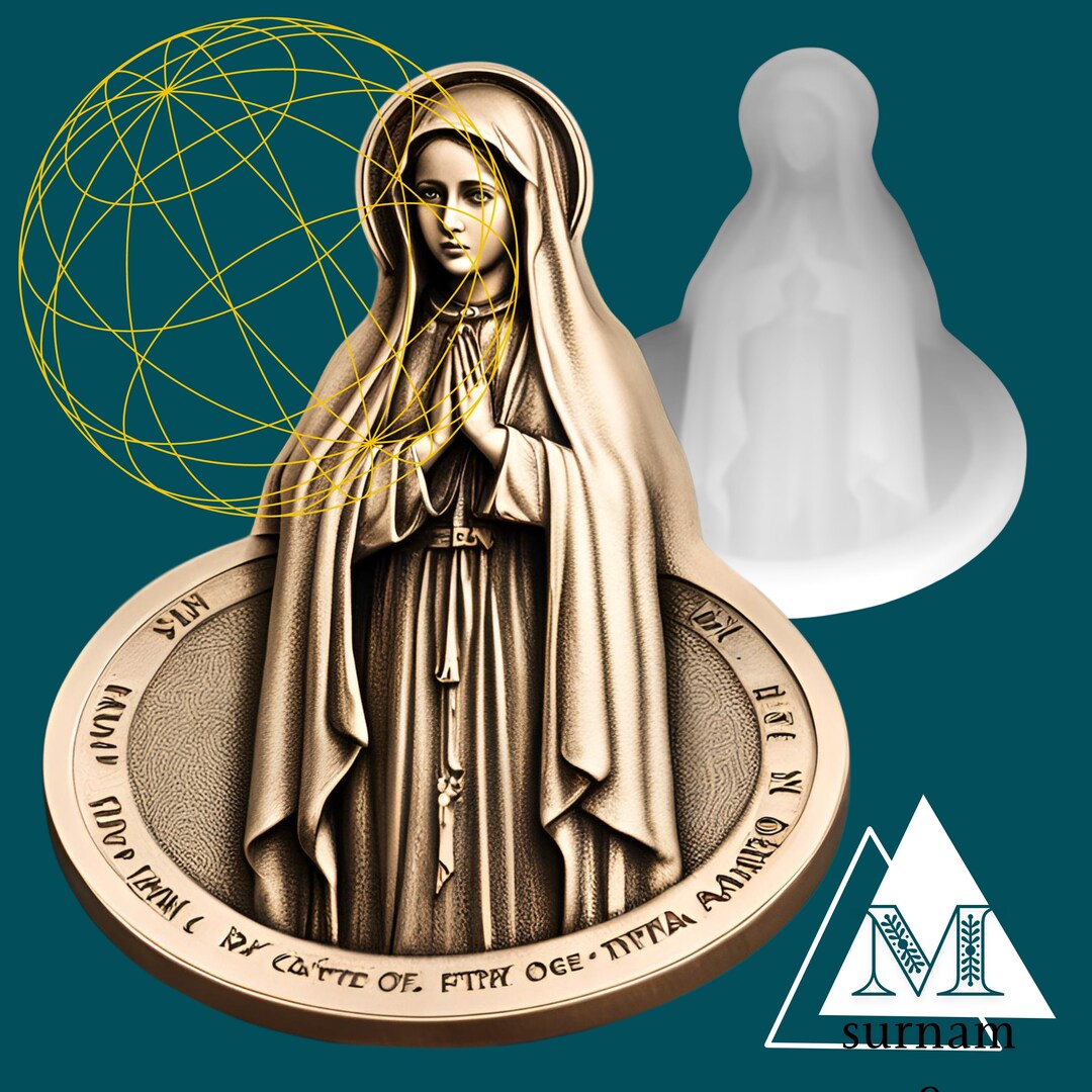 Saint Fatima Coin Depth Map Heigh Map 3D Laser Engrave Xtool Stl File ...
