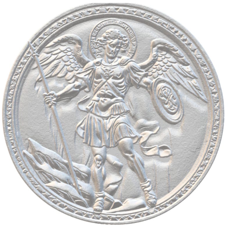 Archangel Michael 3D Relief STL File | Embossing | Depth, Height Map ...