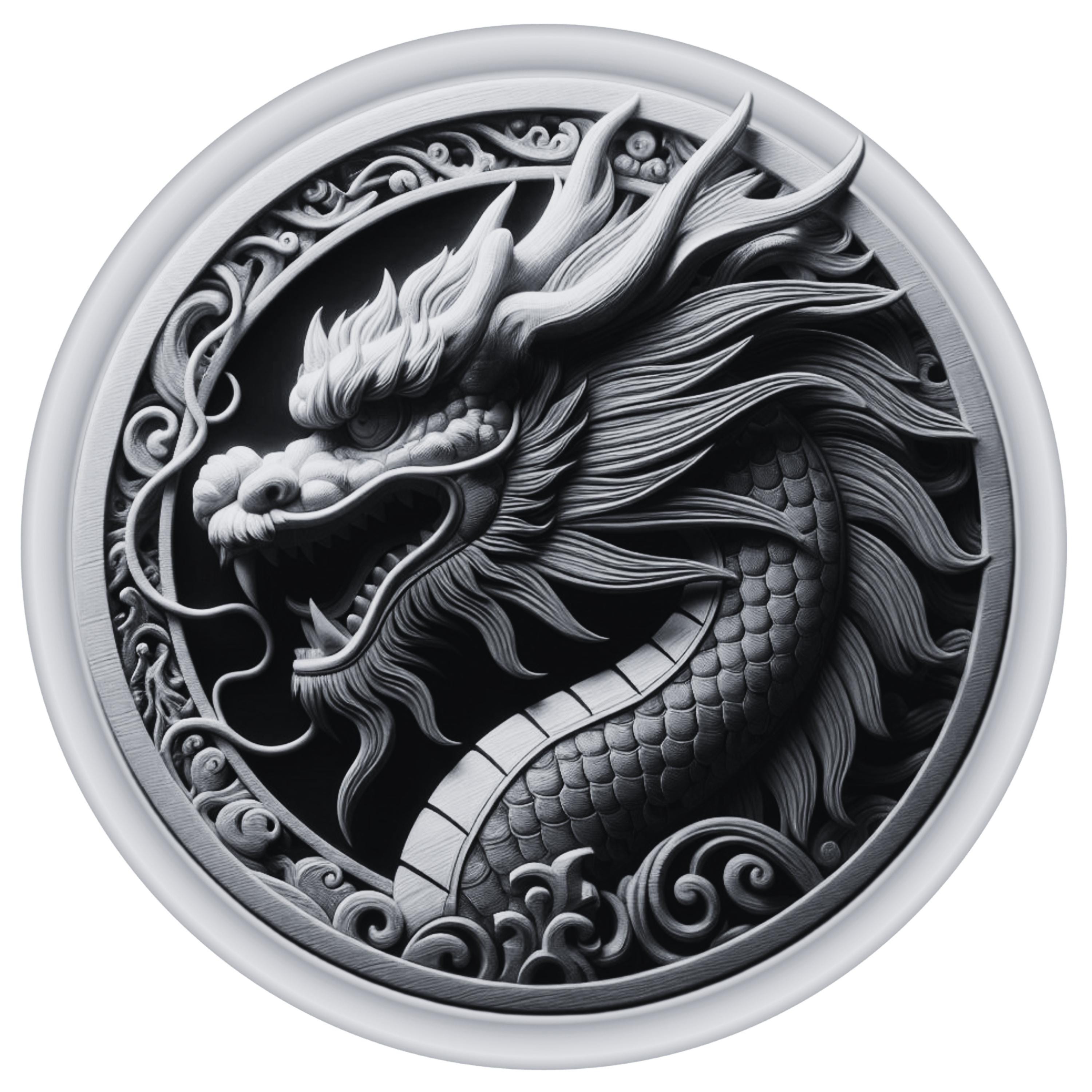Dragon Coin Depth Map: Stl File, 3D Laser Engrave Art (digital Download ...