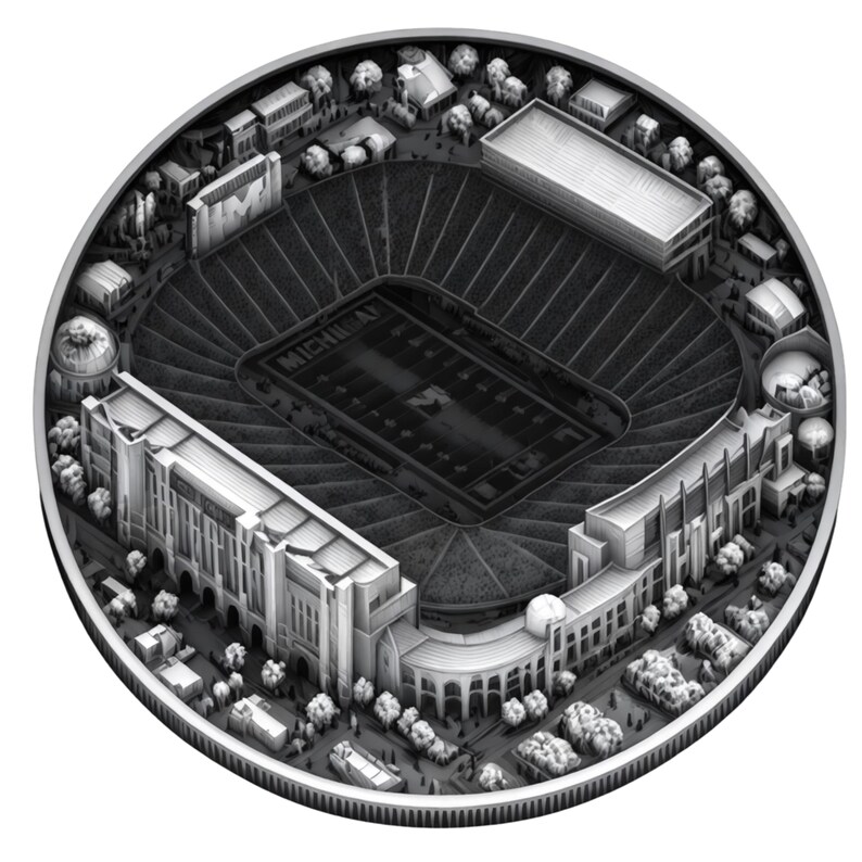 Michigan Stadium | 3D Relief STL File | Embossing | Depth, Height Map ...