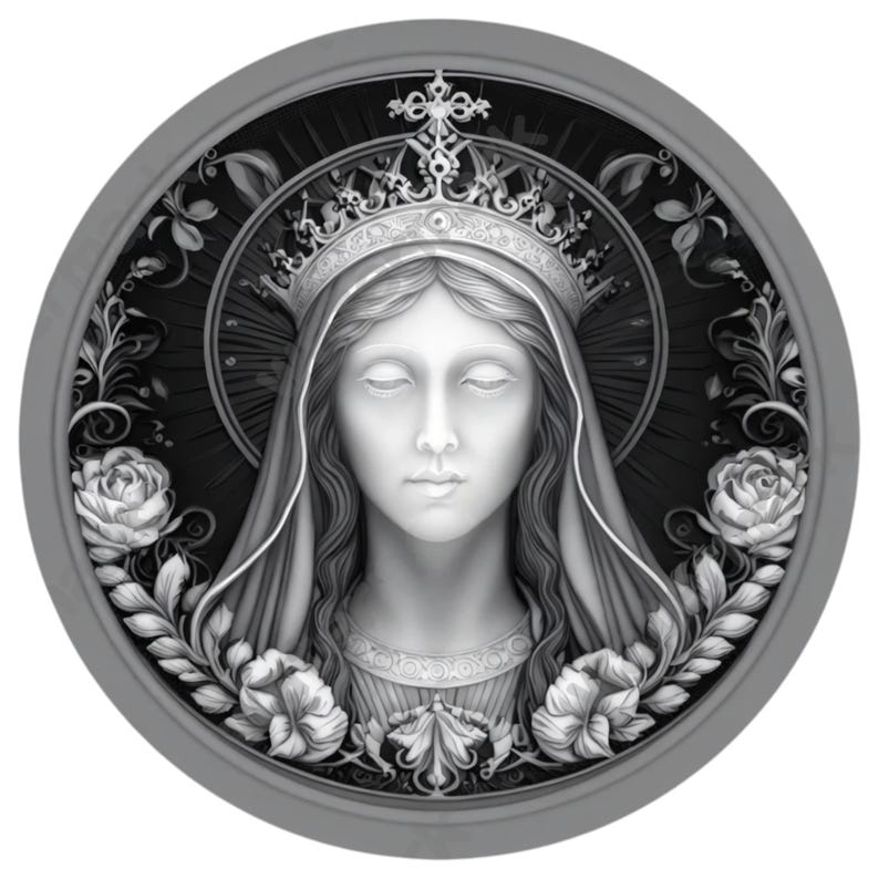 Virgin Mary 3D Laser File | Depth Map | PNG File | Depth Engraving ...