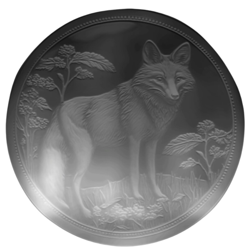 Fox Coin Depth Map Laser File Height Map 3D Laser Engrave Xtool ...