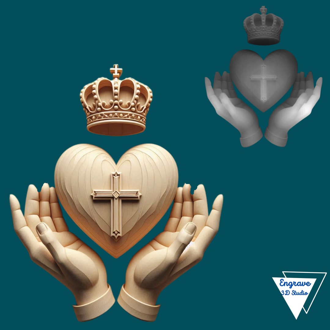 Heart Depth Map Laser Burn PNG 3D Illusion Laser Ready Filewood Engrave ...