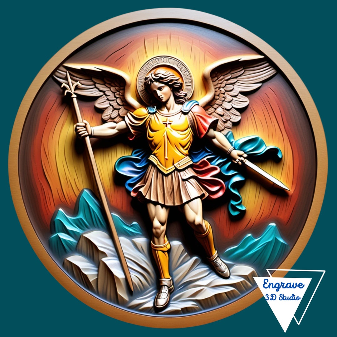 Archangel Michael 3D Laser Engraving File Depth Map Height Map Xtool ...