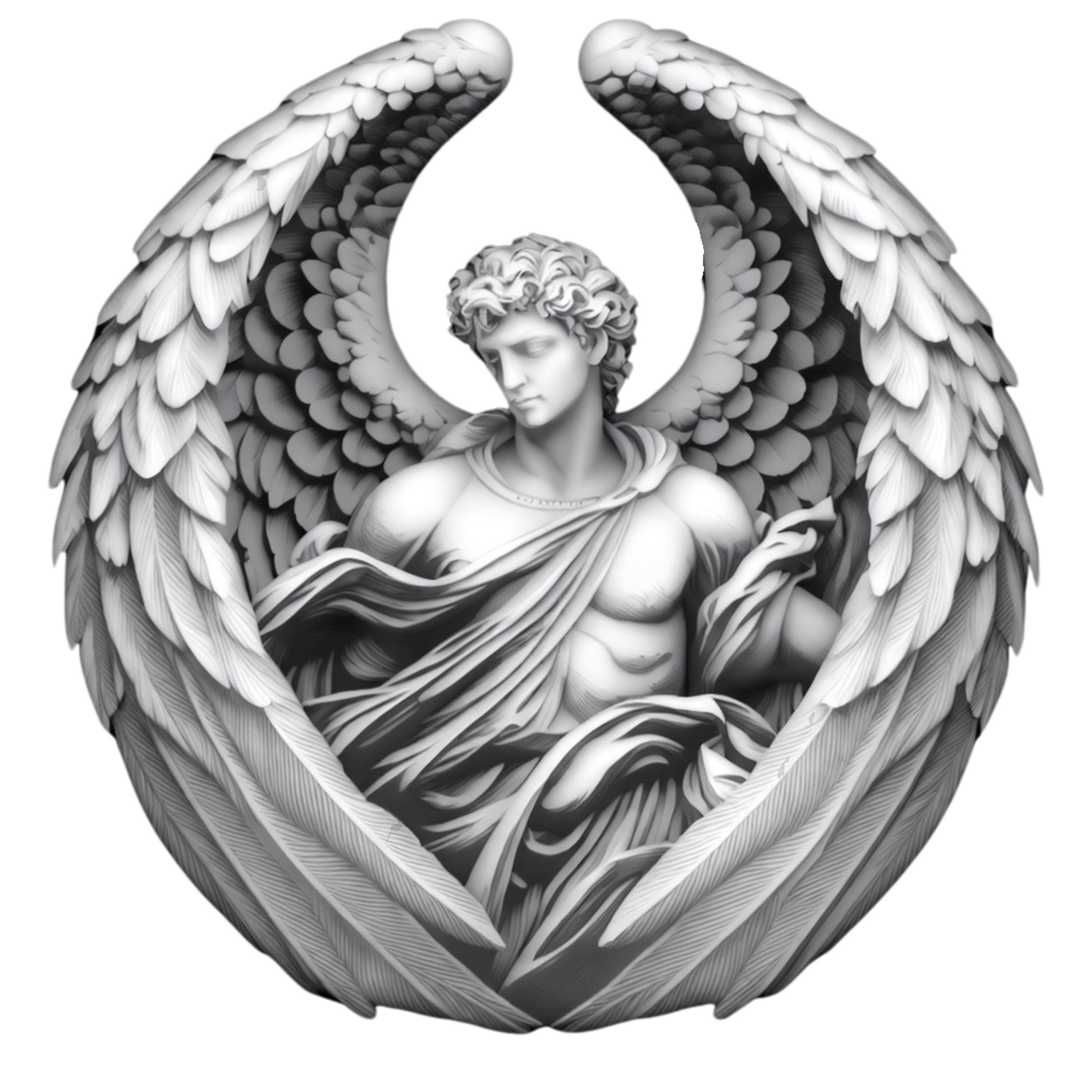 Archangel Michael 3d Illusion | Laser Engraving | Depth Map | Heigh Map ...