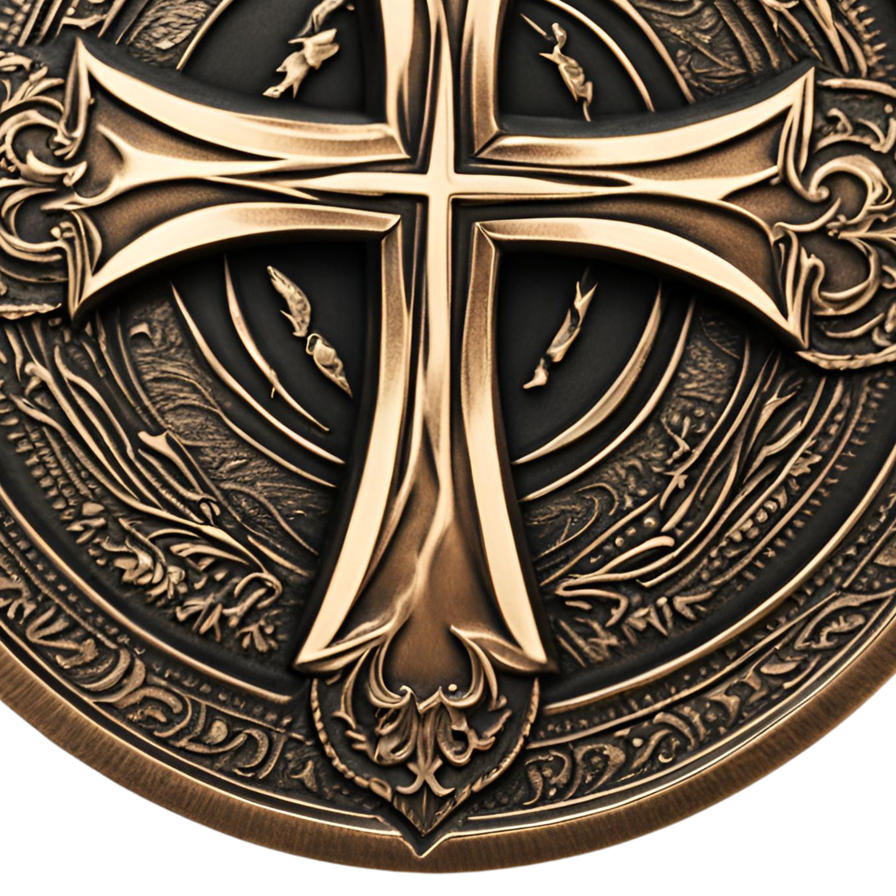 Cross Coin Depth Map Heigh Map 3D Laser Engrave Xtool Stl File PNG File ...