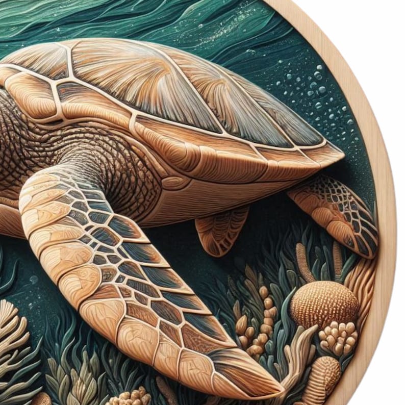 Turtle 3D Relief Stl File | Embossing | Depth, Height Map | CNC | Resin ...