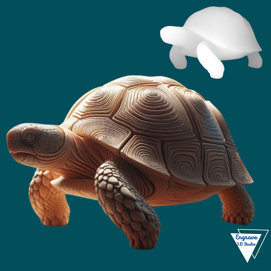 Turtle Depth Map Laser Burn PNG 3D Illusion Laser Ready Filewood ...