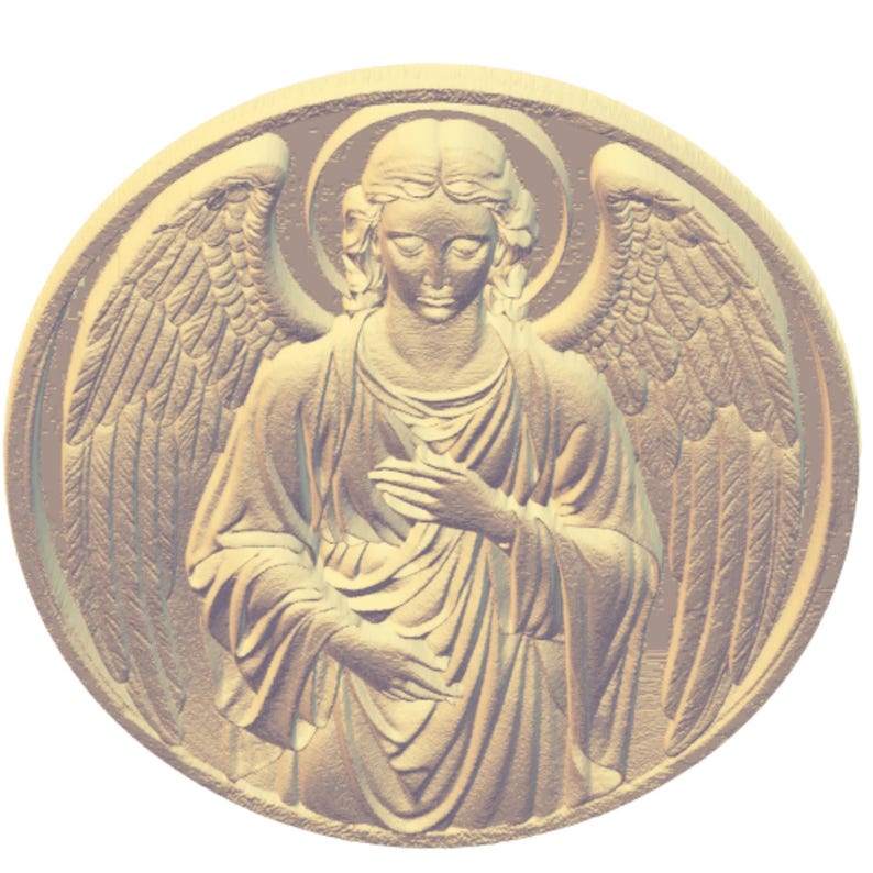 Guardian Angel STL File | Coin Depth, High Relief | CNC | Embossing ...