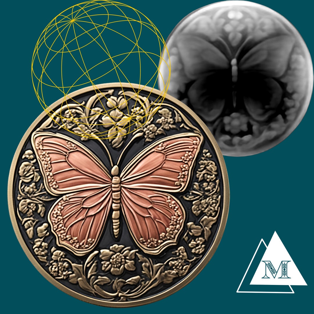 Coin Depth Map Heigh Map 3D Laser Engrave Xtool Stl File PNG File ...