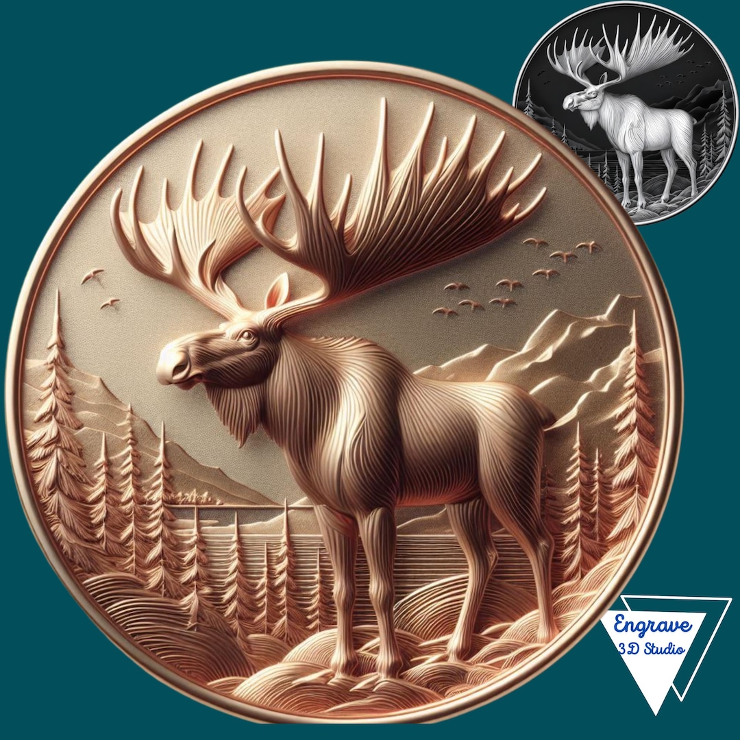 3D Moose & Deer Laser Engraving File: Depth/height Map (PNG, SVG, PDF ...
