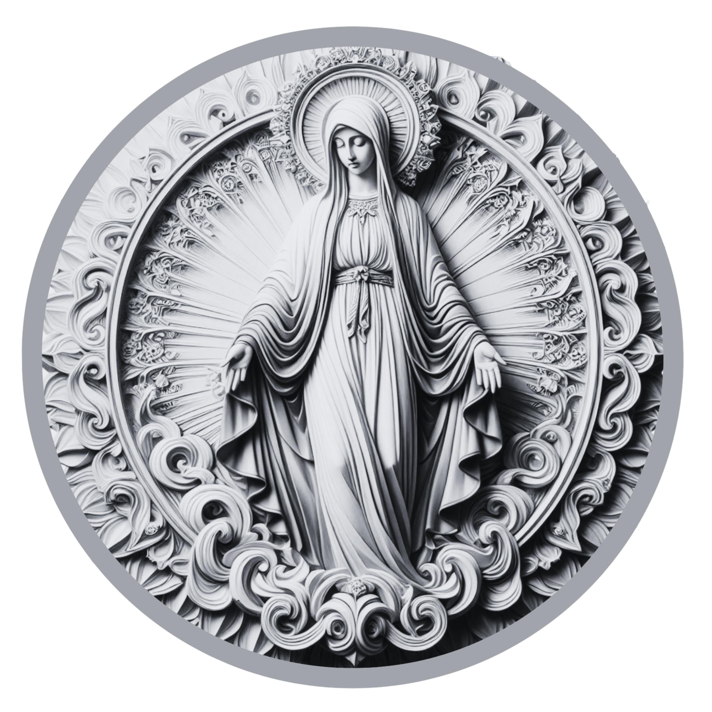 Our Lady of Grace 3D Laser Cut | Depth Map | Height Map | Engraving ...