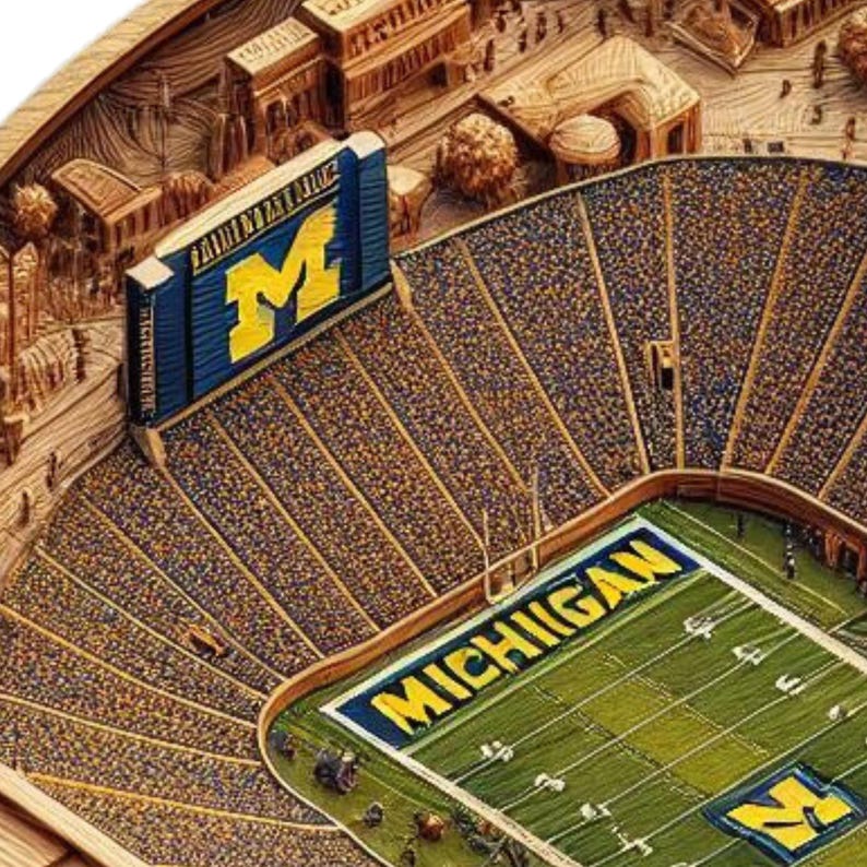 Michigan Stadium 3D Relief STL File | Embossing | Depth, Height Map ...