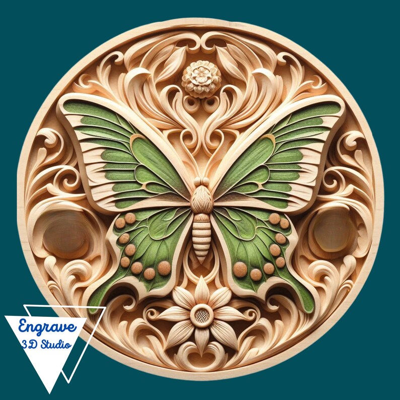 Butterfly 3D Laser File|depth Map | Height Map | 3D Laser Engraving ...