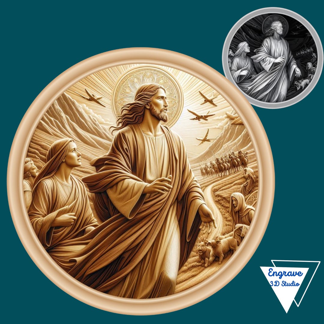 Jesus Laser File | 3D Laser Engraving File | Depth Map | Xtool | PNG ...