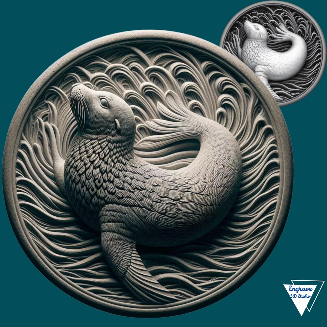 Seal Coin 3D Laser Engraving Depth Map (digital File) - Etsy