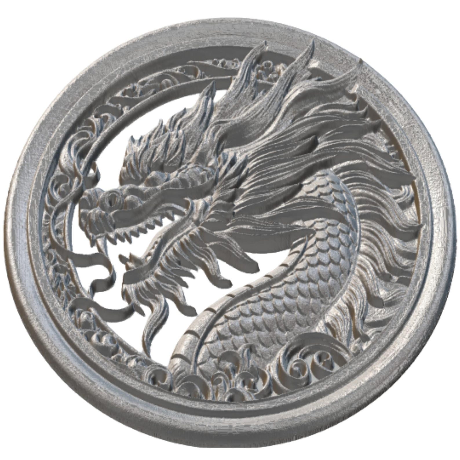 Dragon Coin Depth Map: Stl File, 3D Laser Engrave Art (digital Download ...