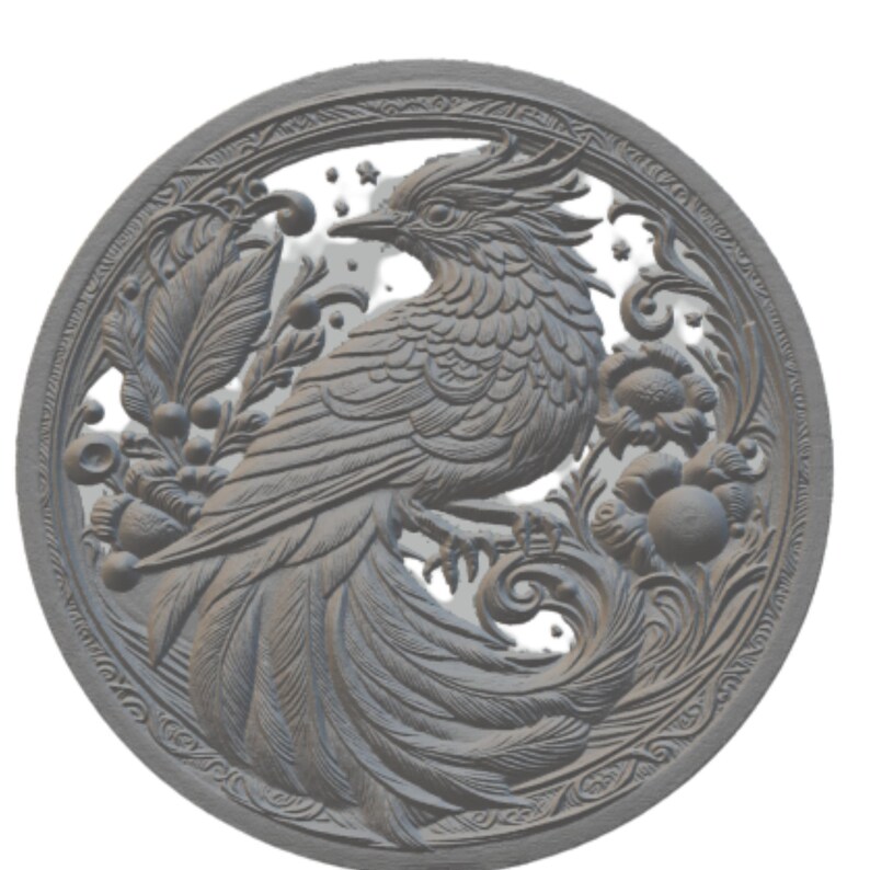 Bird 3D Relief STL File | Embossing | Depth, Height Map | Resin | Laser ...