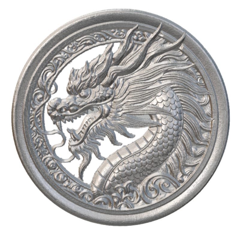 Dragon Coin Depth Map: Stl File, 3D Laser Engrave Art (digital Download ...