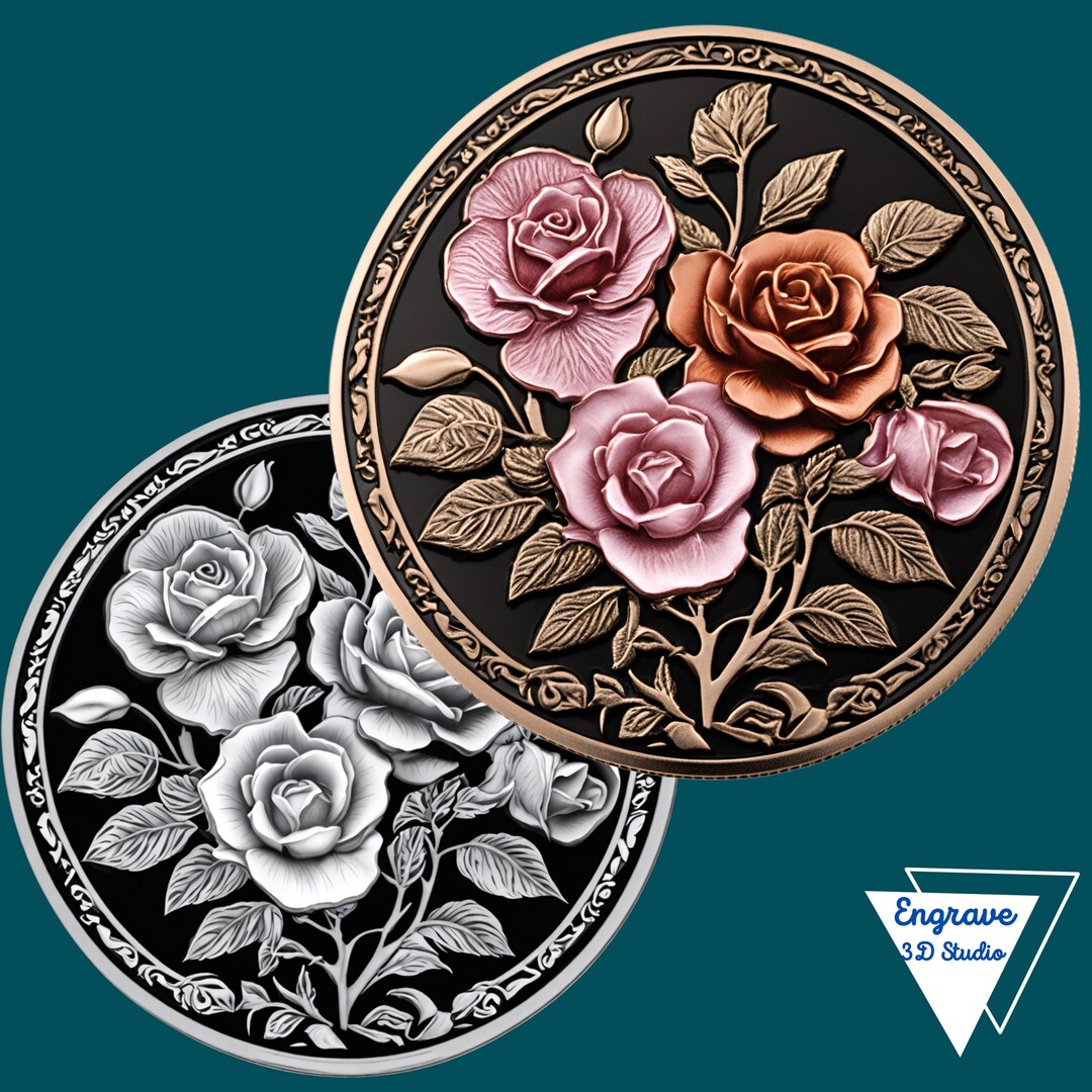Roses 3D Relief STL File | Embossing | Depth, Height Map | Resin ...