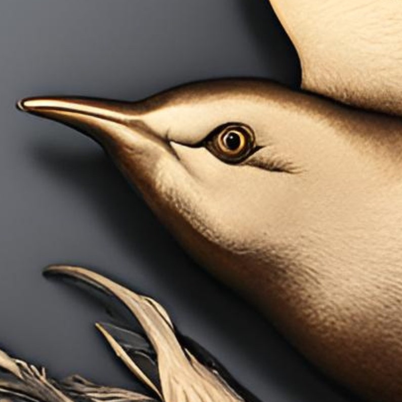 Bulbul Bird Coin Depth Mapheigh Map3d Laser Engrave Xtool Stl File ...