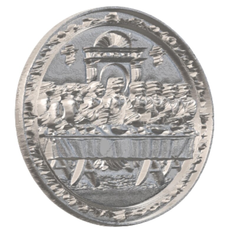 The Last Supper Coin Depth Map: STL File, 3D Laser Engrave File, Jesus ...