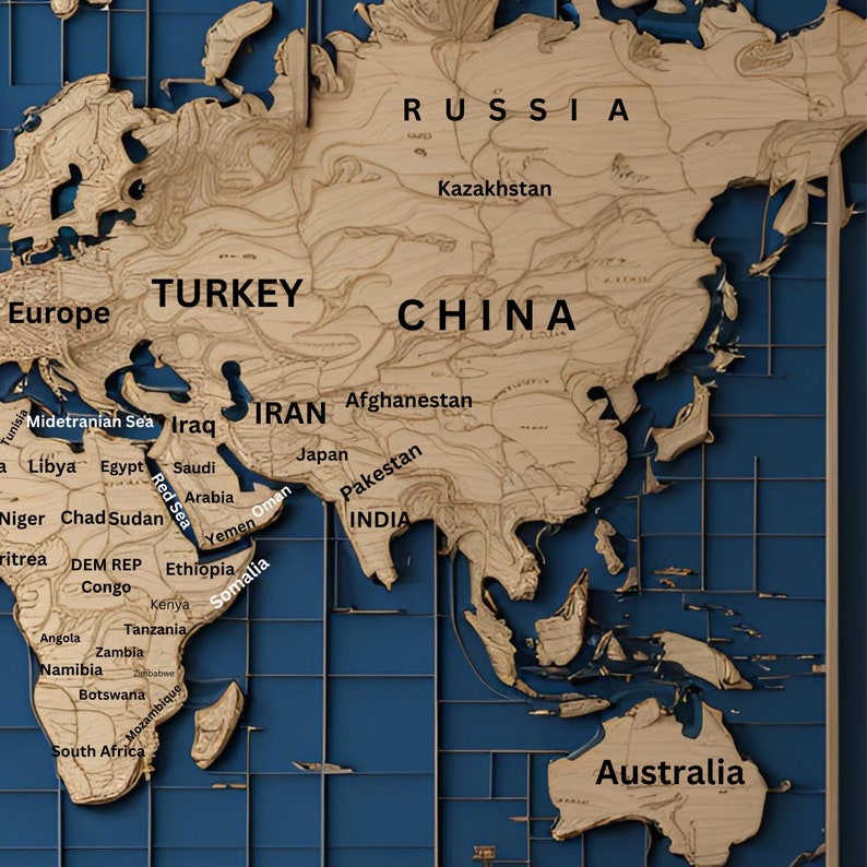 World Map 3d Laser Engraved Map Cut File | Depth Map | Height Map | 3d ...