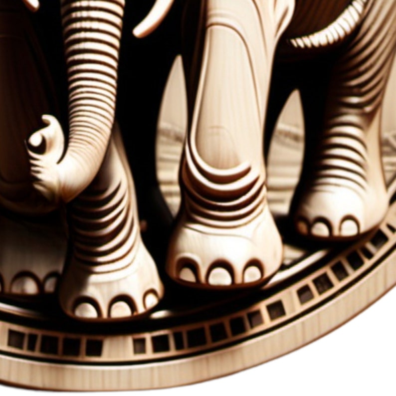 Elephant Depth Map Laser Burn PNG 3D Illusion Laser Ready Filewood ...