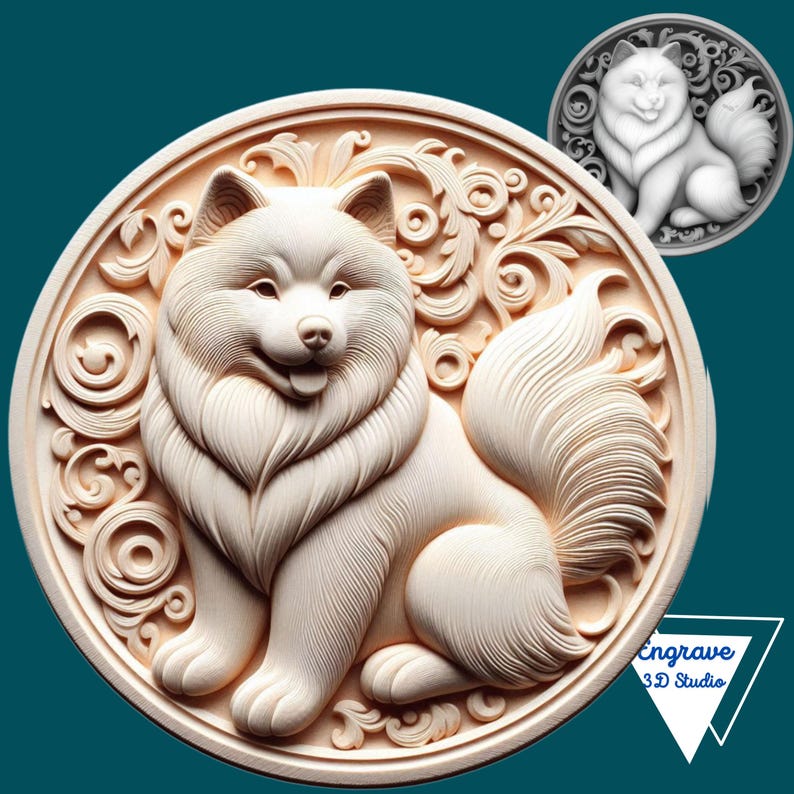 Dog 3D Laser Cut | Depth Map | Height Map | 3D Laser Engraving | Xtool ...