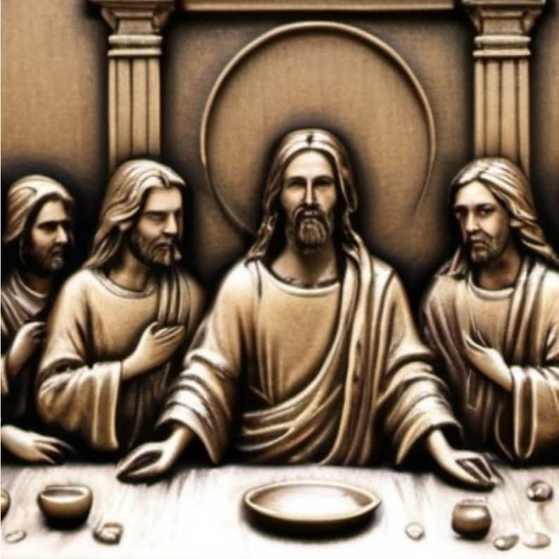 The Last Supper Coin Depth Map: STL File, 3D Laser Engrave File, Jesus ...