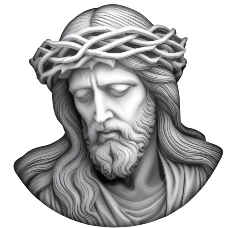 Jesus Christ Coin Depth Map | Height Map | 3D Laser Engrave | Xtool ...