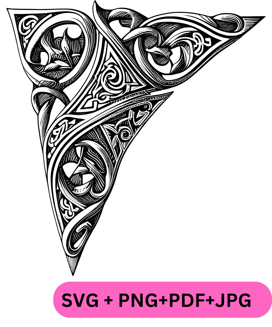 Polynesian Art Tribal Corner 3d Samoan Design Wood Border Tribal Edge ...