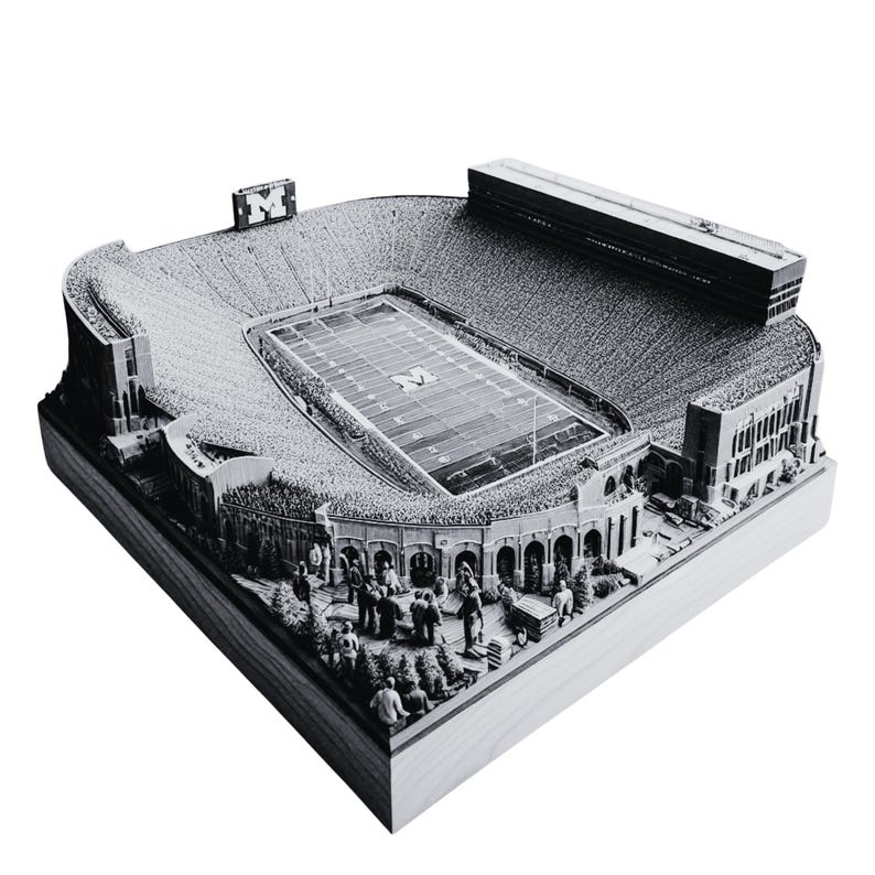 Michigan Stadium 3D Relief STL File | Embossing | Depth, Height Map ...