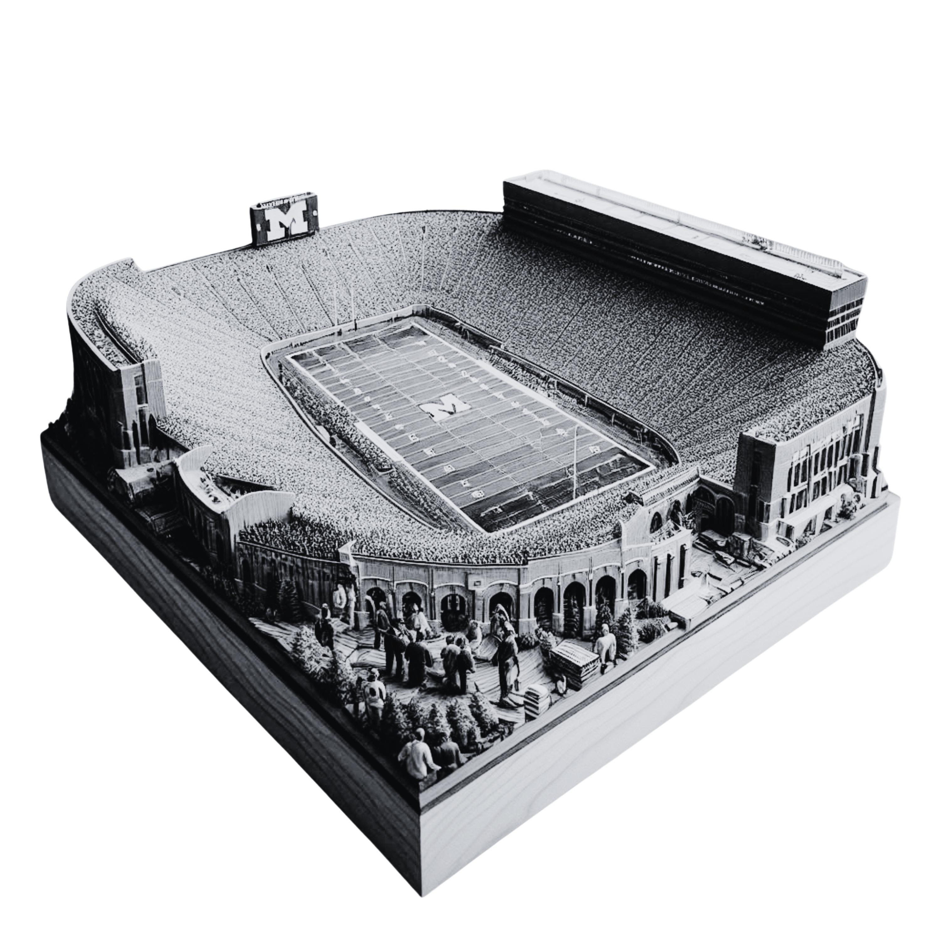 Michigan Stadium Laser Cut File: 3D Engraving, Depth & Height Maps (PNG ...