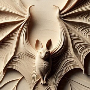 Bat 3D Illusion: Stl File. Depth , Height Map, Laser Engraving Art ...