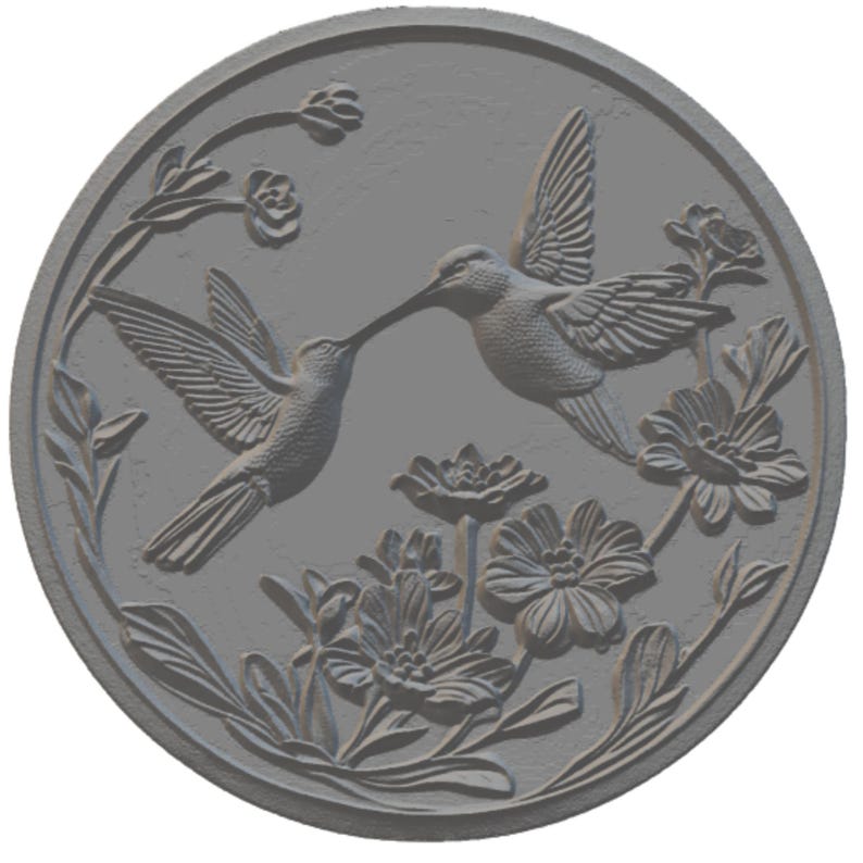 Hummingbirds 3D Relief STL File | Embossing | Depth, Height Map | Resin ...