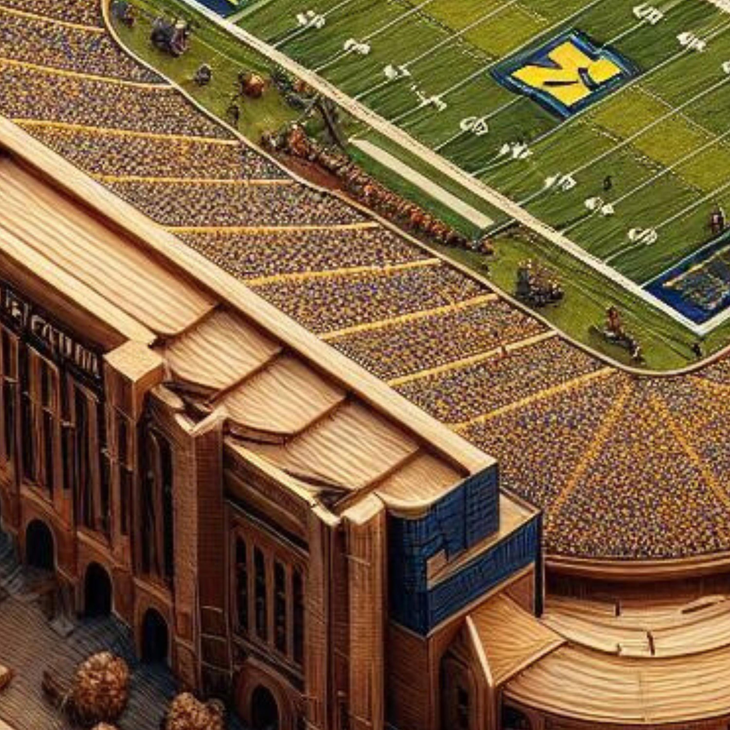 Michigan Stadium 3D Relief STL File | Embossing | Depth, Height Map ...