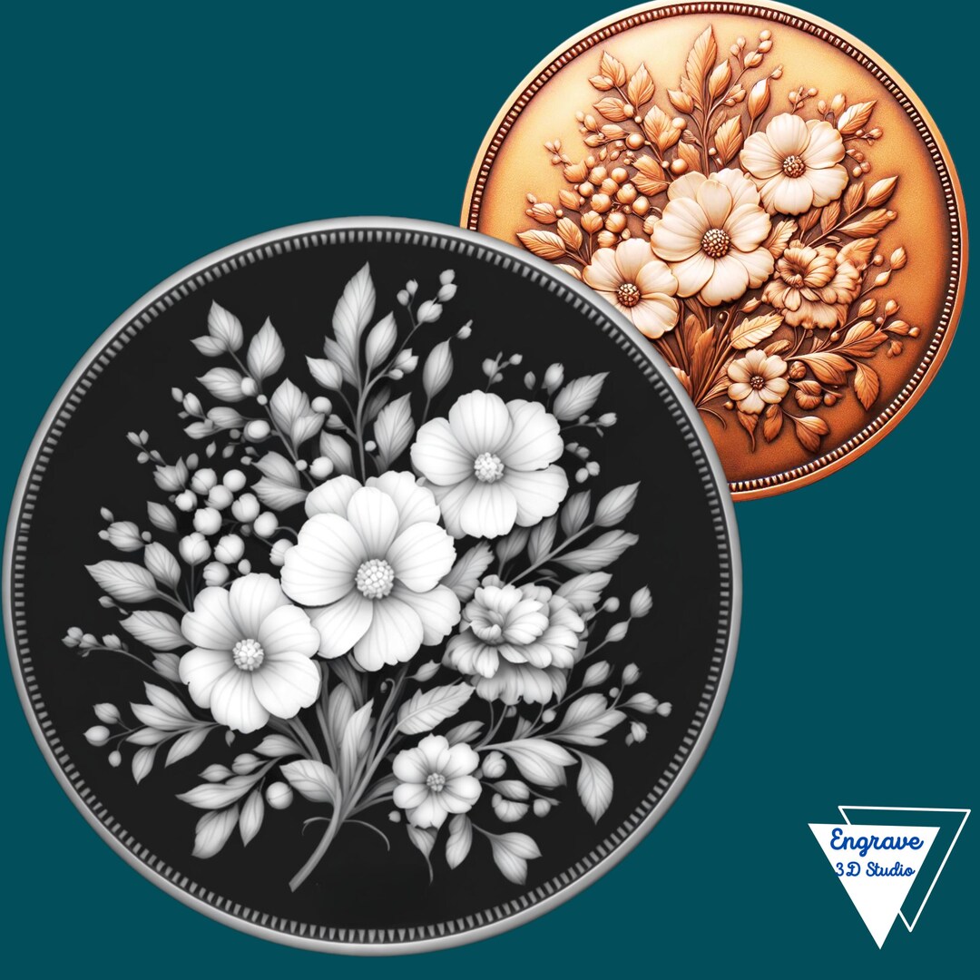 Roses 3D Laser Engraving File: Depth Map, PNG, SVG (glowforge, CNC ...