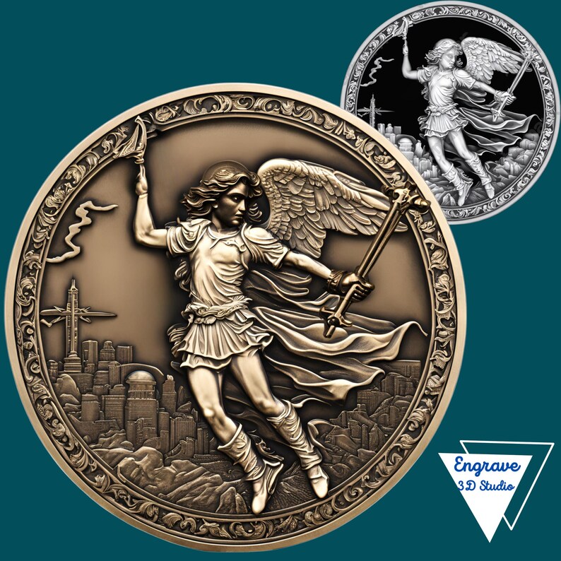 Saint Michael 3d Laser Engraving Height Map Religious Sign for ...