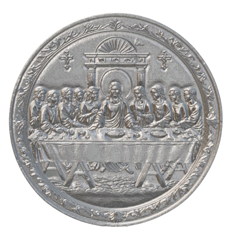The Last Supper Coin Depth Map: STL File, 3D Laser Engrave File, Jesus ...