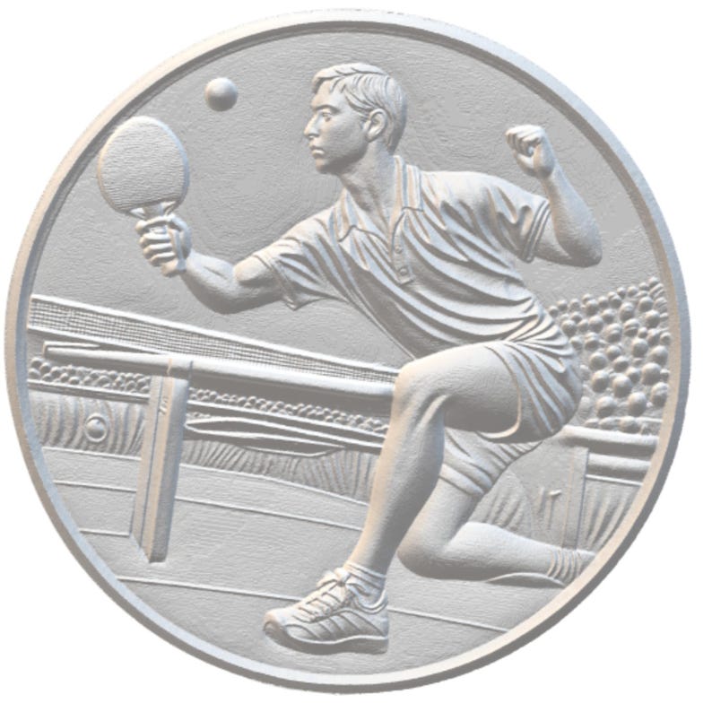 Table Tennis 3D Laser File: Stl File, Depth Map, CNC Ready (digital ...